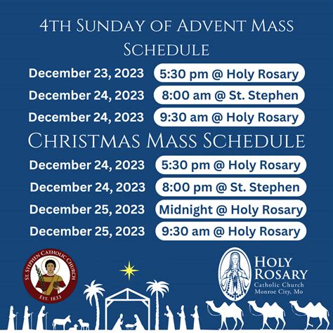 Christmas Mass Schedule Holy Rosary Catholic Church