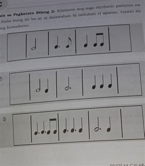 Gawan Sa Pagkatuto Bilang 2 2 Kilalanin Ang Mga Rhythmic Pattern Na