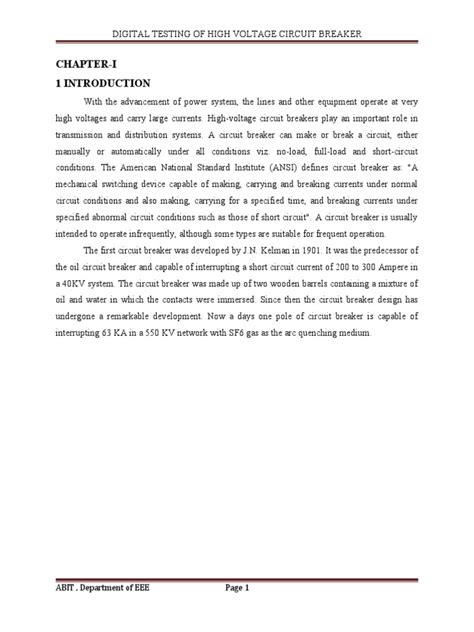 Digital Testing Of High Voltage Circuit Breaker Block Diagra