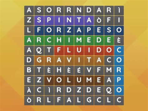 Forza Di Archimede Wordsearch