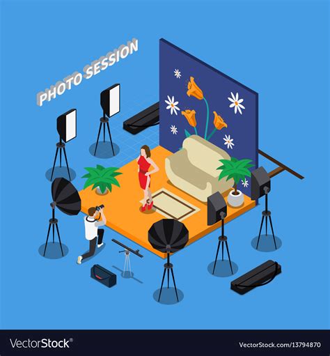 Photo Session Isometric Design Royalty Free Vector Image