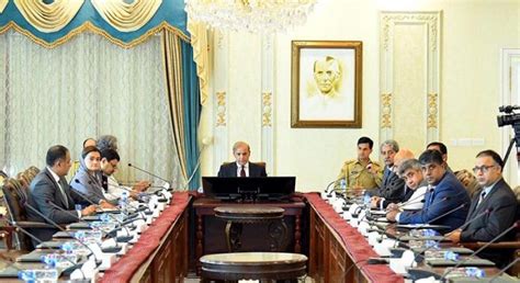 Prime Minister Muhammad Shehbaz Sharif Chairing A Meeting On Imported