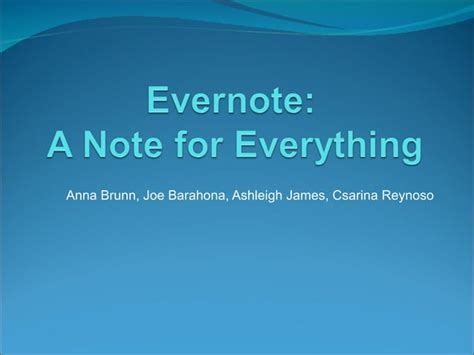Evernote Presentation Ppt