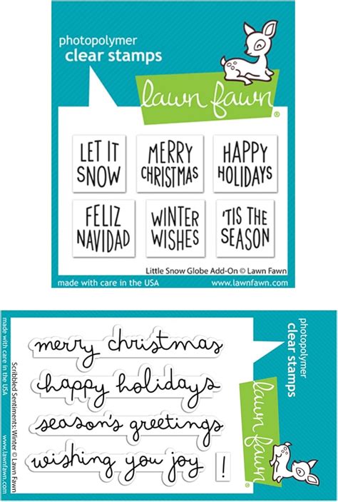 Lawn Fawn Little Snow Globe Add On Clear Stamps Scribbled