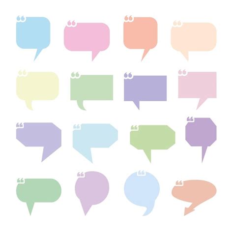 Premium Vector | Set of speech bubbles in pastel colors vector illustration