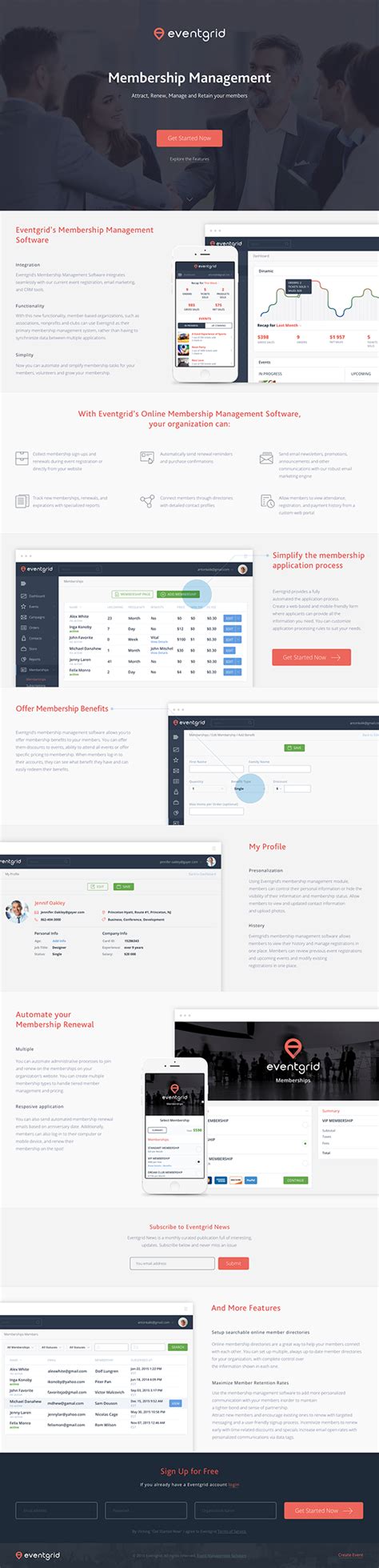 Eventgrid UI Dashboard And Landing Page Behance