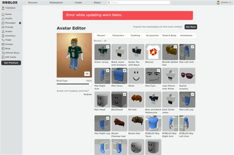Fix Error While Updating Worn Items On Roblox