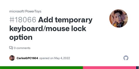 Add Temporary Keyboardmouse Lock Option · Issue 18066 · Microsoft