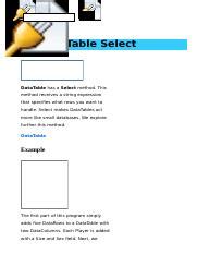 C DataTable Select Example Htm Go Object Object Object C DataTable C DataTable Select