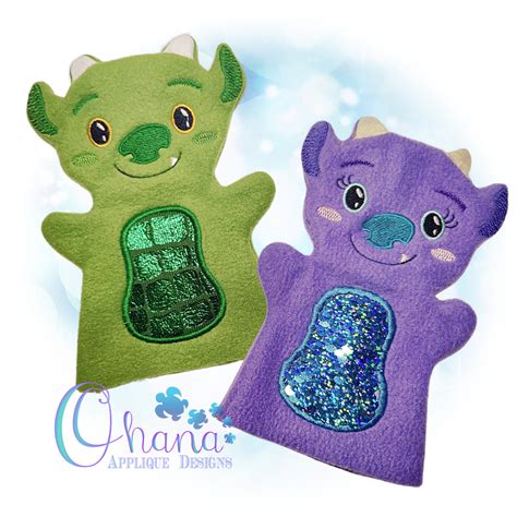 Troll Hand Puppet Embroidery Design Ohana Applique Designs