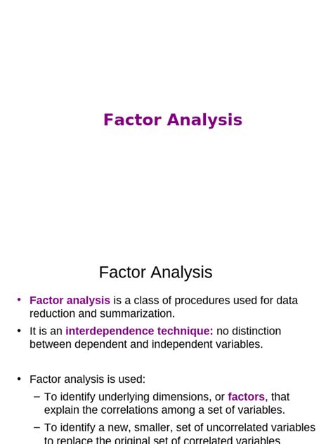 Factor Analysis Class Pdf Factor Analysis Variance