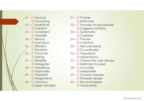 Personality Compass Self Evaluation English Esl Powerpoints