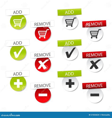 Vector Add Delete Shopping Cart Item Stock Vector Illustration Of