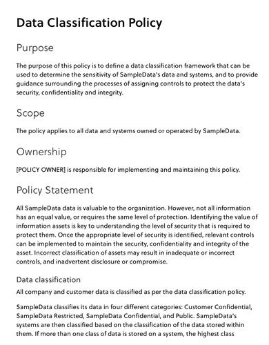 Data Classification Data 1