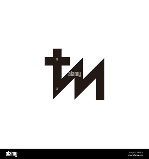 Letter Tm Connect Geometric Symbol Simple Logo Vector Stock Vector
