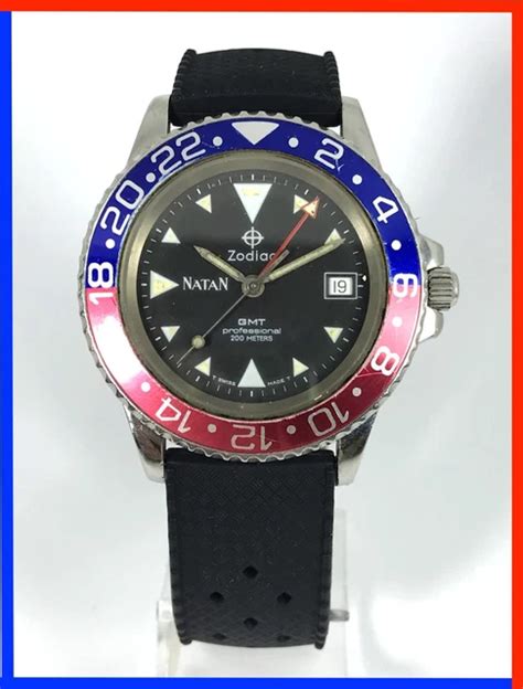 Vintage Zodiac Pepsi Professional 200m Gmt Eta Date 39mm Case Swiss