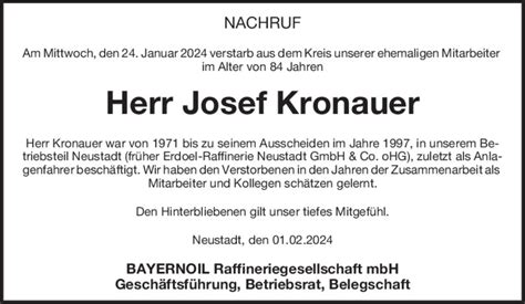 Traueranzeigen Von Josef Kronauer Mittelbayerische Trauer