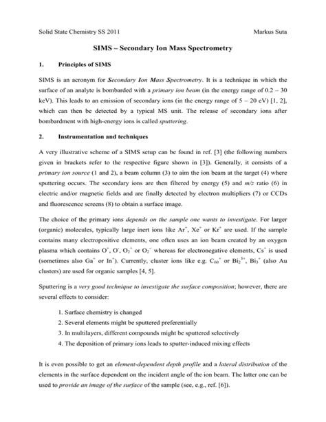 Sims Secondary Ion Mass Spectrometry