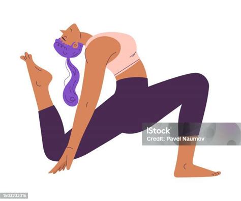 젊은 여성 캐릭터 요가 연습 아사나 벡터 일러스트레이션 가냘픈에 대한 스톡 벡터 아트 및 기타 이미지 가냘픈 건강한 생활방식 균형 Istock