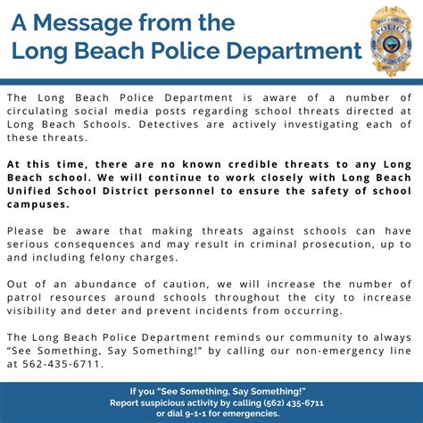 Long Beach Pd Ca On Twitter A Message From The Lbpd Regarding