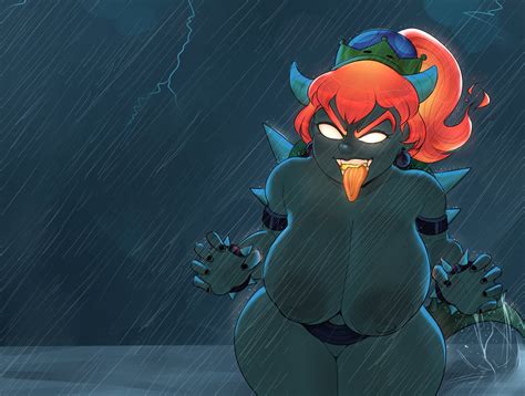 Rule 34 1girls Big Breasts Bowsers Fury Bowsette Breasts Cleavage Crown Detnox Female Female