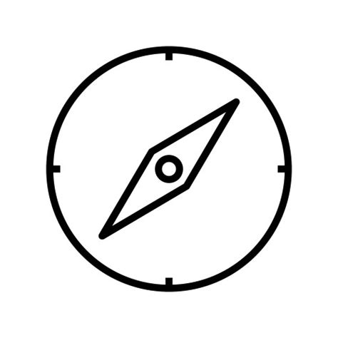 Compass Icon Outline Style Design Isolated Vector Image