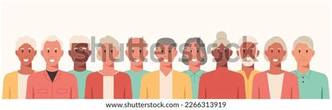 People Portraits Senior Men Women Older Stock Vector Royalty Free
