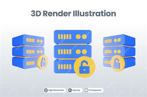 Premium Psd 3d Render Database Server Icon With Unlocked Icon Isolated