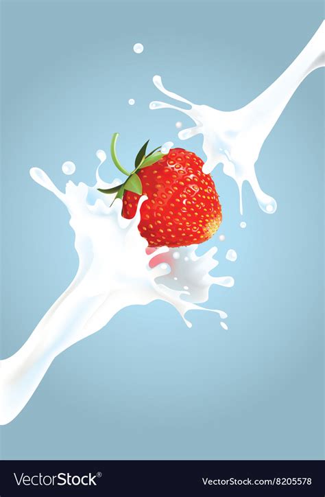 Strawberry Milk Splash Royalty Free Vector Image