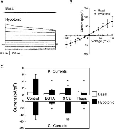 Dependence Of Swelling Activated K And Cl Currents On Intracellular Ca