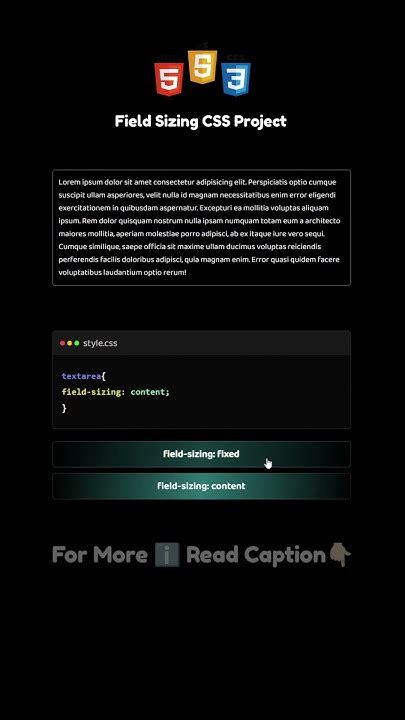 💥 😮 Css Field Sizing Property Css Property Shortsfeed Viralshorts