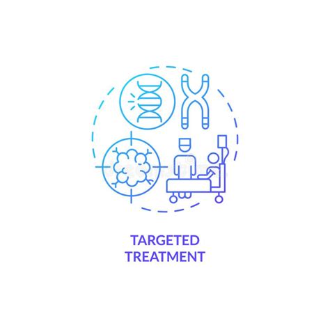 Thin Line Simple Gradient Targeted Treatment Icon Concept Stock Vector