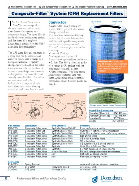 Composite Filter System Cfs Replacement Filters Construction Pdf