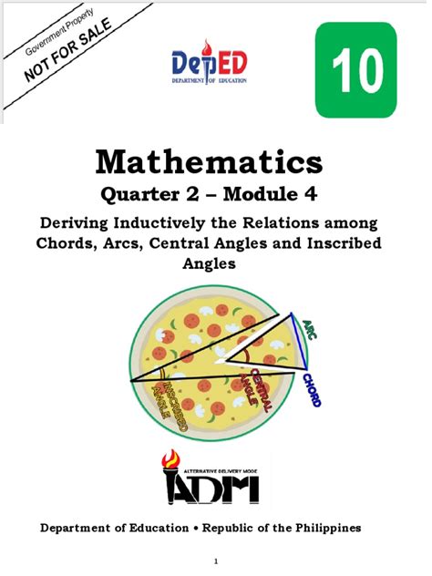 Mathematics Quarter 2 Module 4 Pdf Angle Circle