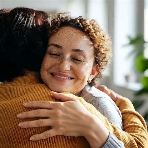 Mujer Joven Después De La Quimioterapia Con Su Madre En Casa Concepto
