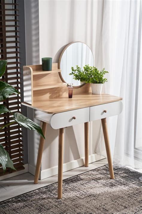 Купити туалетний столик з круглим дзеркалом Bonro B063 за привабливою ціною в компанії Siker