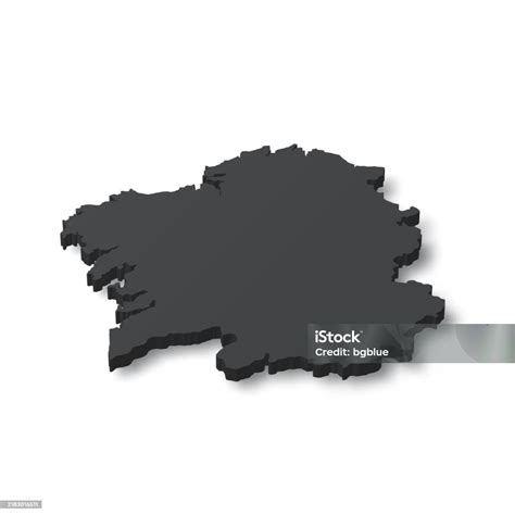ガリシア 白い背景に3d黒地図 3dのベクターアート素材や画像を多数ご用意 3d アイコン イラストレーション Istock