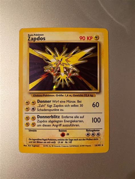 Zapdos Base Set Holo Kaufen Auf Ricardo