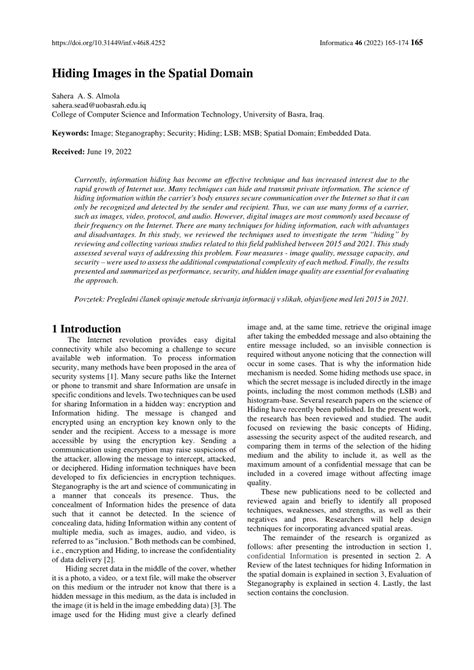 Pdf Hiding Images In The Spatial Domain