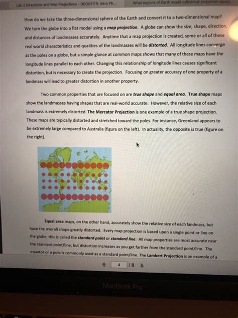 Solved Lab Directions And Map Projections GEOG L Chegg Com