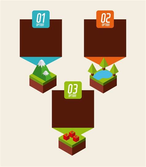 아이소 메트릭 자연 디자인 프리미엄 벡터