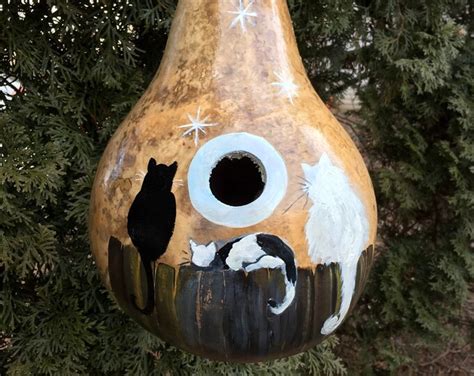 Gourd Birdhouse Handpainted With A Beautiful Chickadee Etsy
