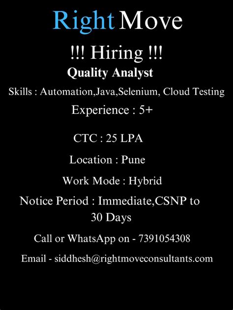 Siddhesh B On Linkedin Qualityanalyst Pune Hiring Rightmove