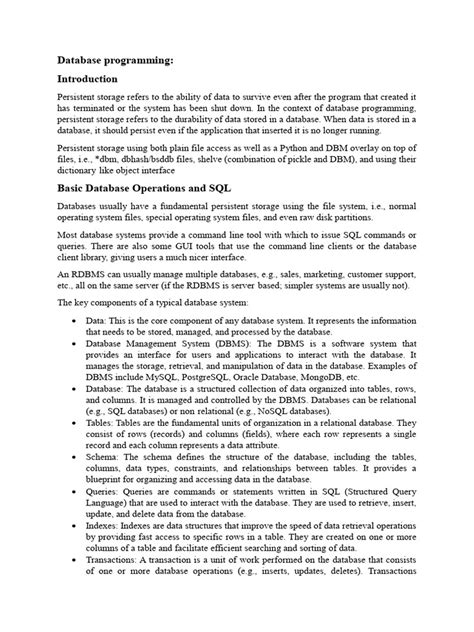 Databaseprogramming Pdf Databases Relational Database