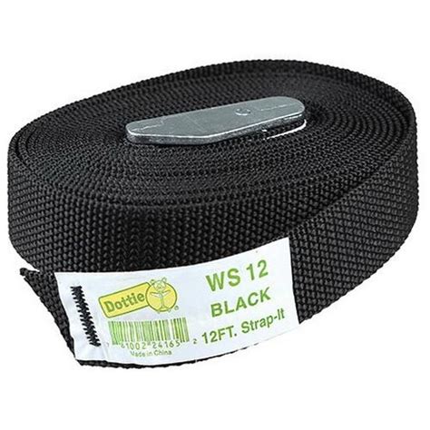 Dottie Ws12 Nylon Heavy Duty Tie Down Web Strap 12 Ft Black Strap Its
