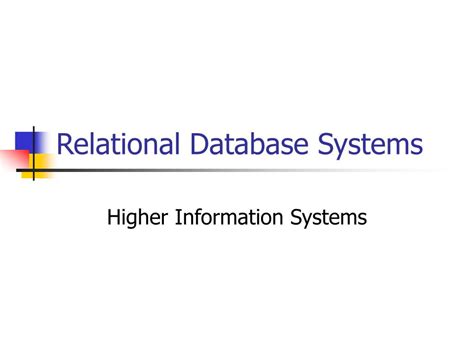Ppt Relational Database Systems Powerpoint Presentation Free Download Id72319