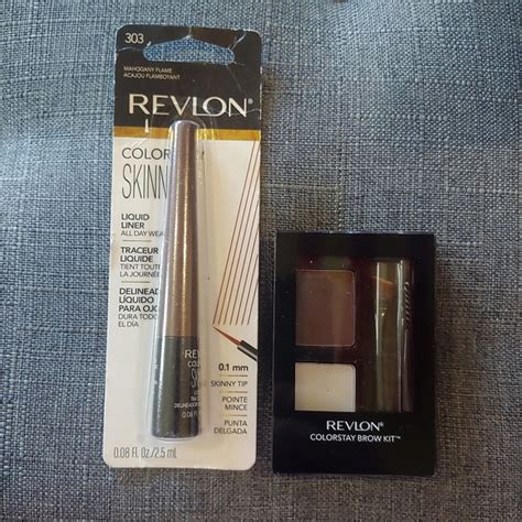Revlon Makeup Nwt Revlon Skinny Liquid Liner And Eyebrow Kit Mahagony Flamedark Brown Poshmark