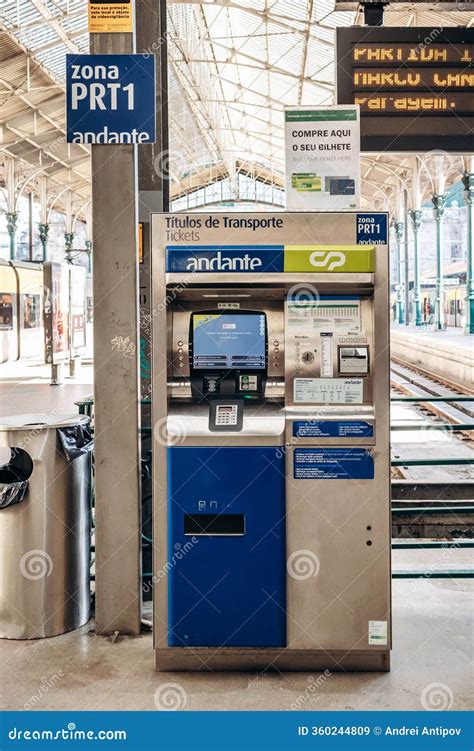 Ticket Vending Machine At Sao Bento Railway Station In Porto Editorial
