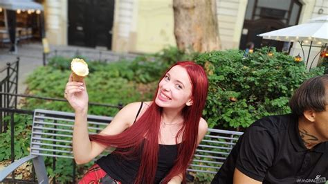 Pale Redhead Megan Murkovski Eats An Ice Cream Cone Before Having Sex