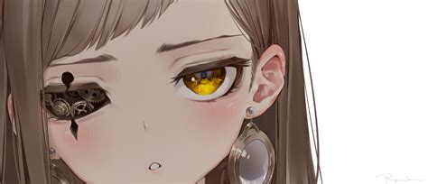 Ryota Ry O Ta Original 1girl Analog Clock Blush Brown Hair